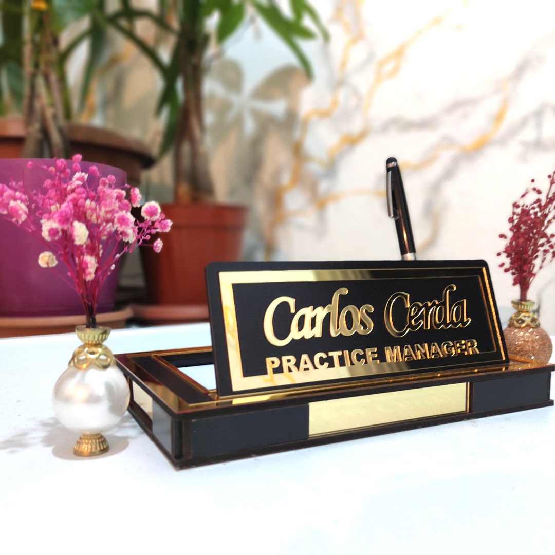 Minimalist Design Desk Name Plate, Custom Desk Sign, Office Desk Decor ...