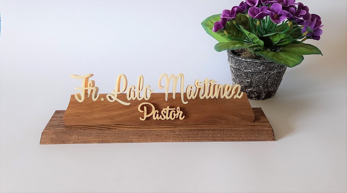 Personalized Wooden Desk Name Plate, Handmade Custom Design Table Name ...