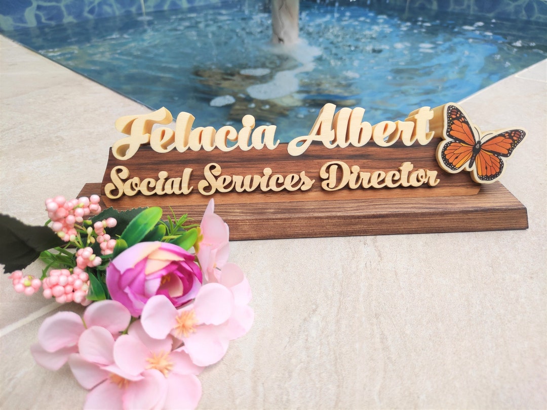 Name Plate With Logo, Executive Desk Name Sign With Business Logo ...