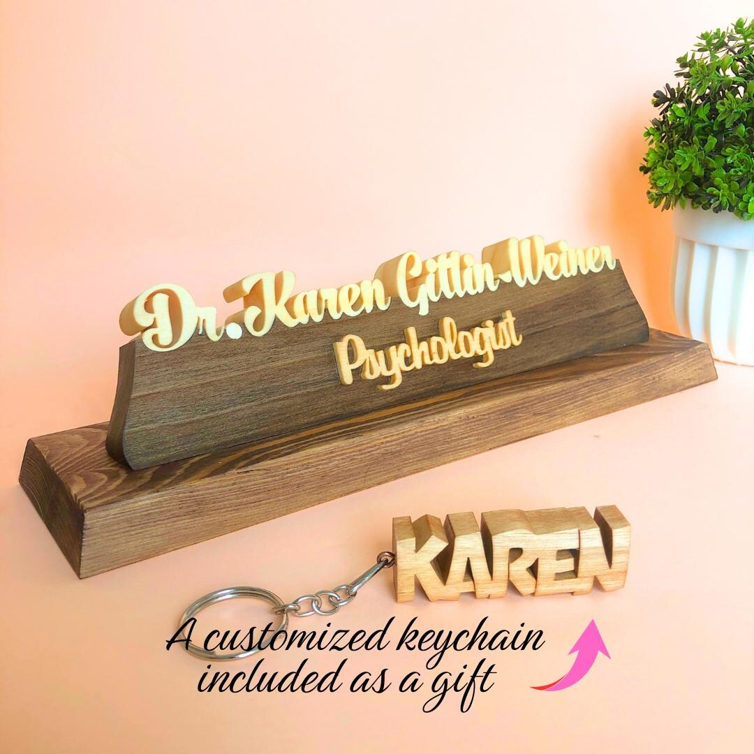 Handmade Table Name Plate From 100% Natural Wood, Doctor, Physician ...