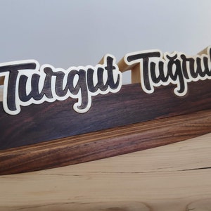 Wooden Table Name Plate Made With a Special Technique and Design ...
