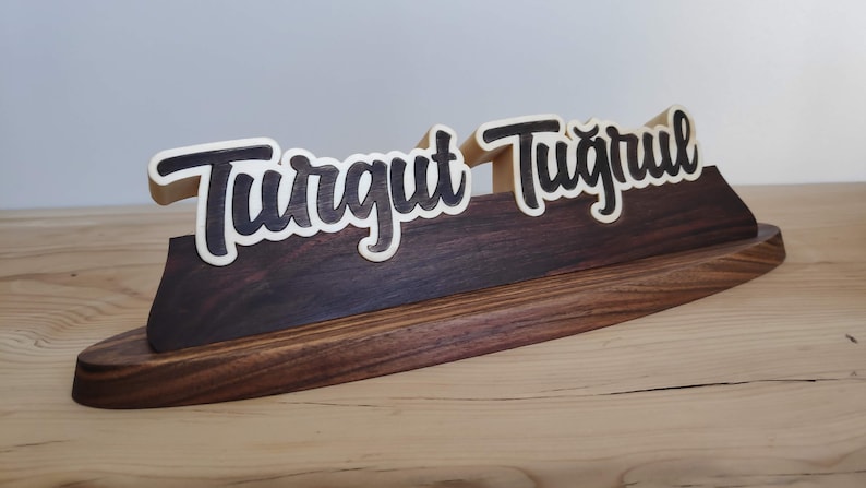 Wooden Table Name Plate Made With a Special Technique and - Etsy