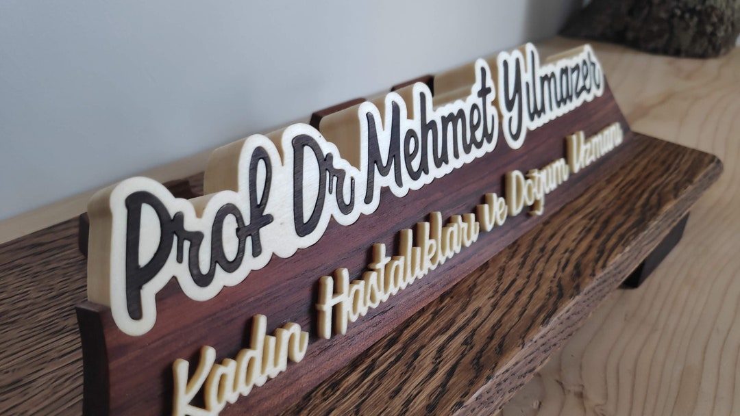 Wooden Table Name Plate Made With a Special Technique and Design ...
