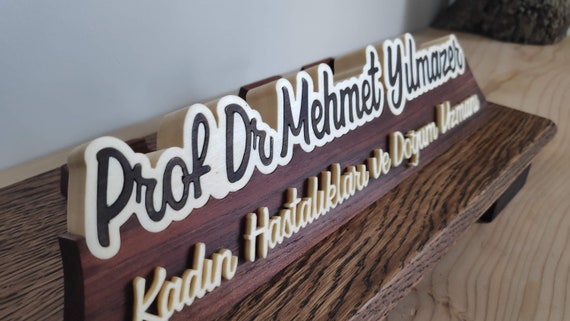 Wooden Table Name Plate Made With a Special Technique and - Etsy