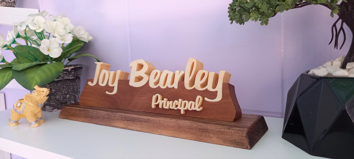 Personalized Wooden Desk Name Plate Handmade Custom Design - Etsy