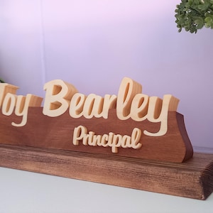 Personalized Wooden Desk Name Plate, Handmade Custom Design Table Name ...