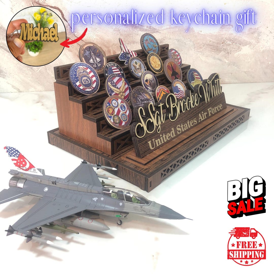 Custom Wooden Handmade Coin Display Stand - Personalized Money Showcase ...