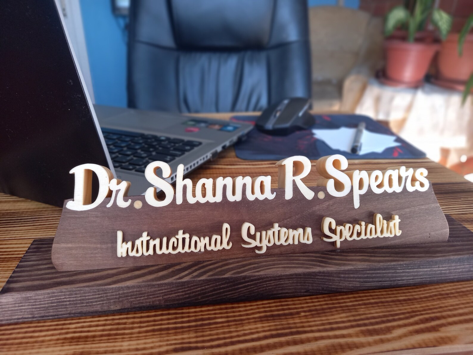 Personalized Wooden Desk Name Plate, Handmade Custom Design Table Name ...