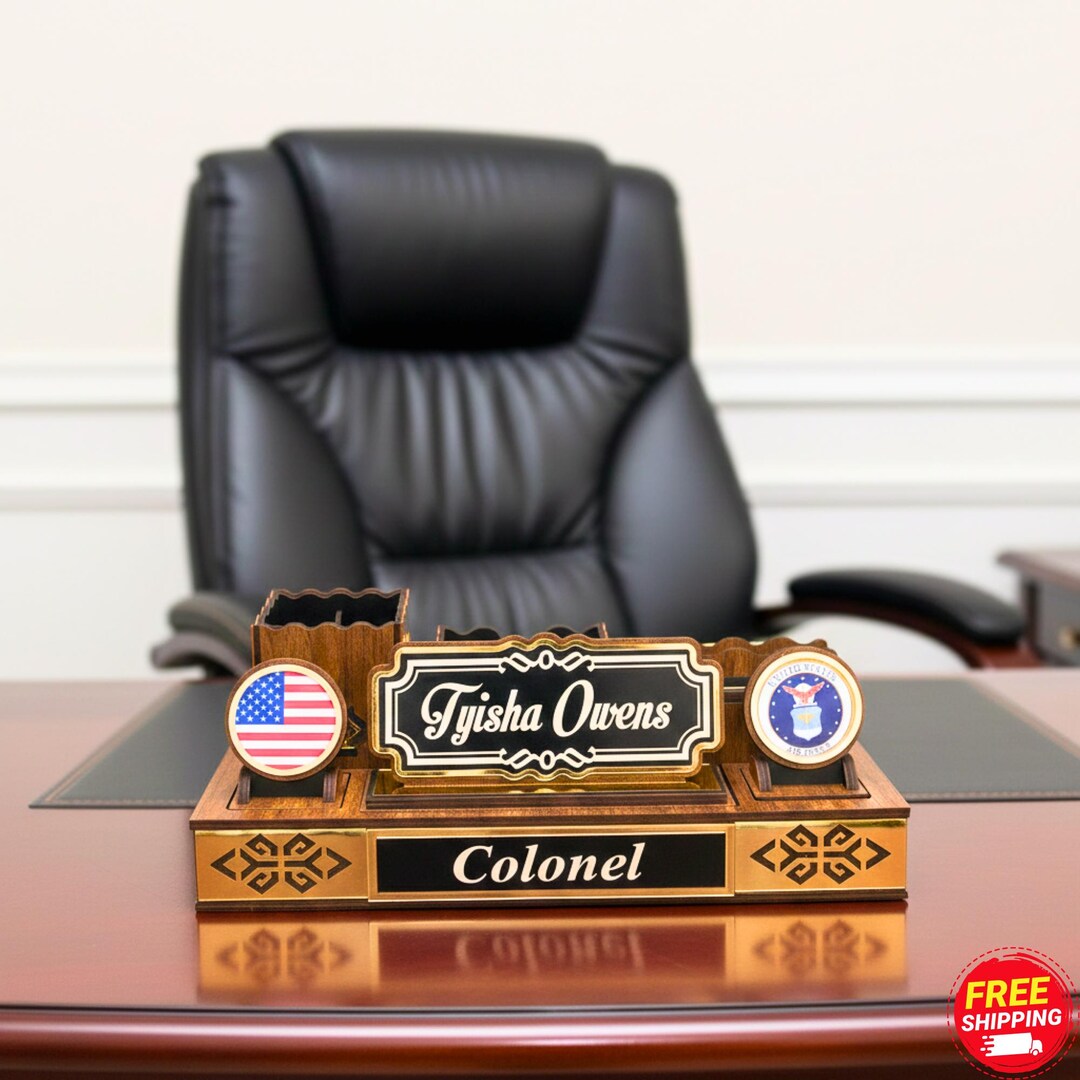Personalized U.S. Army Wood Name Plate | Military Desk Organizer - Etsy