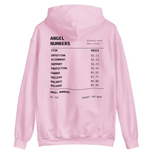 Angel Numbers Hoodie Receipt Hoodie Trendy Hoodie Aesthetic Hoodie ...