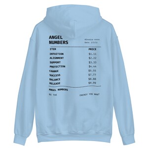 Angel Numbers Hoodie Receipt Hoodie Trendy Hoodie Aesthetic Hoodie ...
