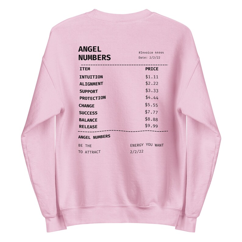Angel Numbers Sweatshirt Receipt Hoodie Trendy Sweatshirt - Etsy