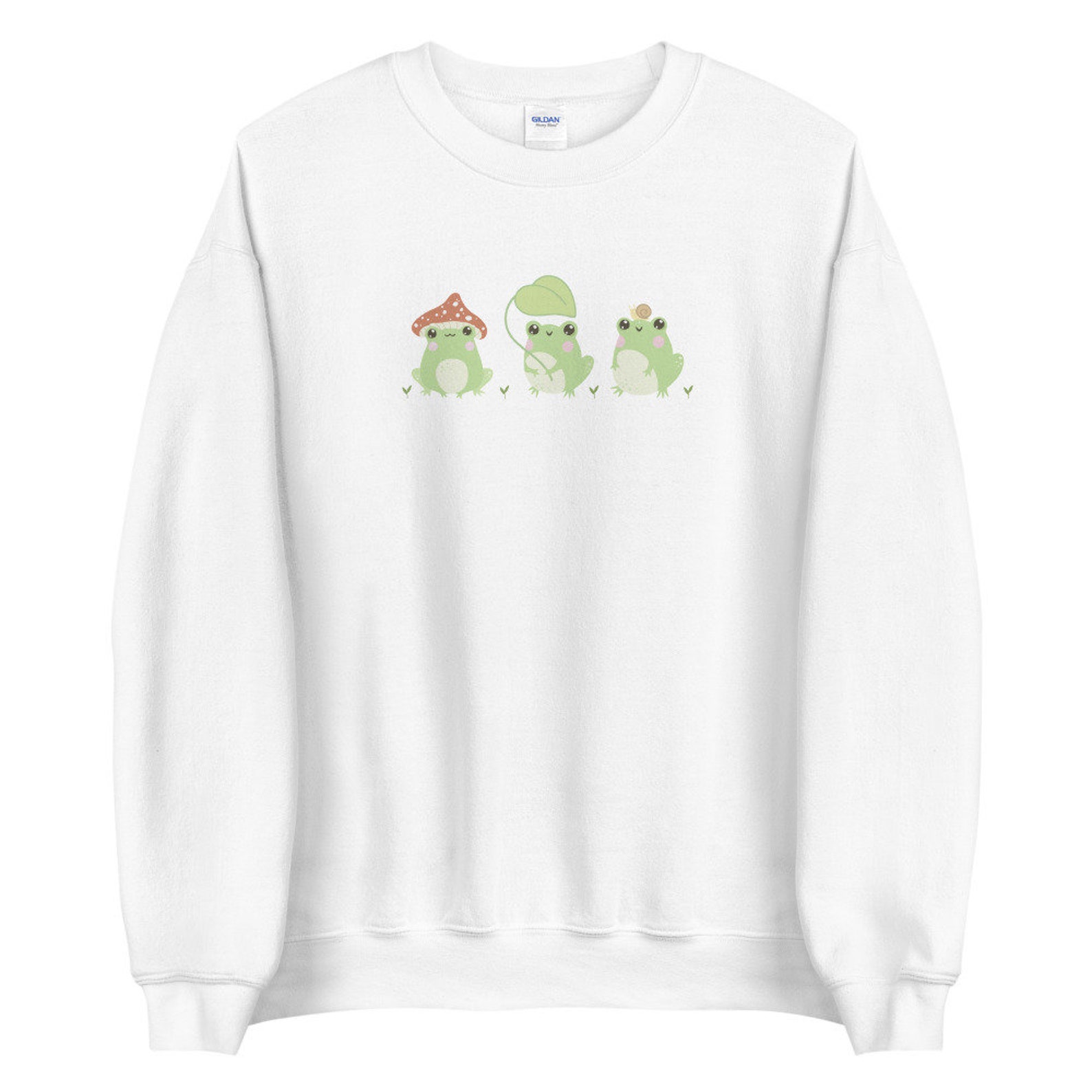 Frog Hoodie Kawaii Frog Sweatshirt Cute Mushroom Frog Hoodie Etsy