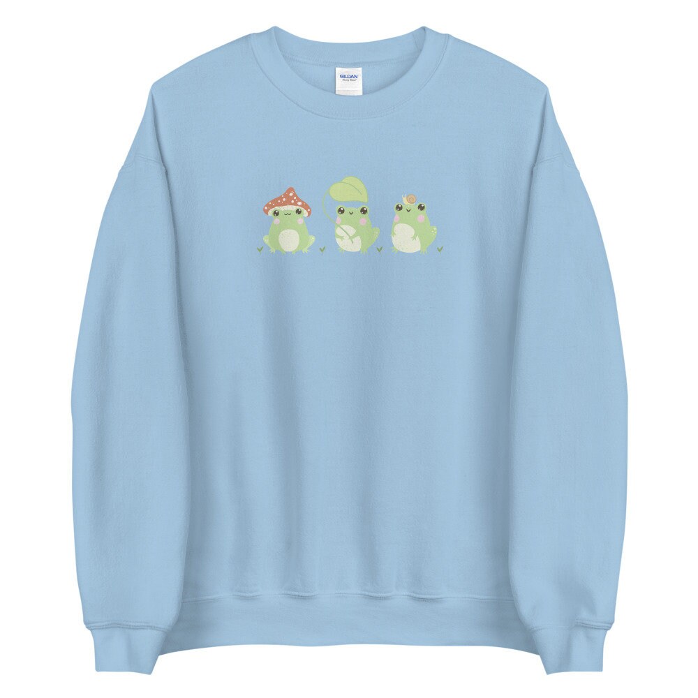 Frog Hoodie Kawaii Frog Sweatshirt Cute Mushroom Frog Hoodie Etsy