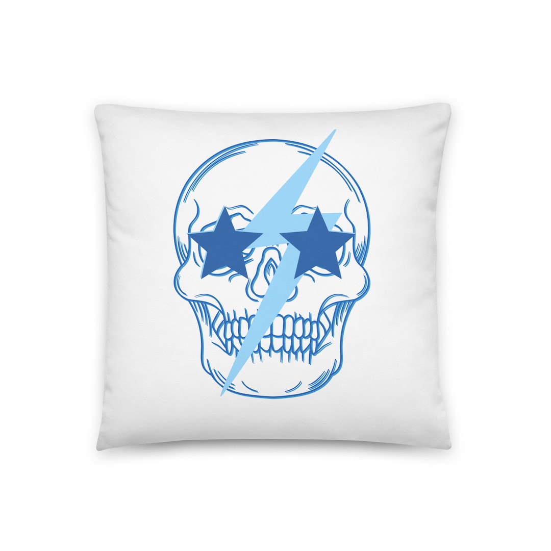 Preppy Room Decor Blue Preppy Pillow Blue Preppy Skull Pillow Preppy ...