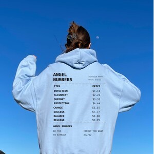 Angel Numbers Hoodie Receipt Hoodie Trendy Hoodie Aesthetic Hoodie ...