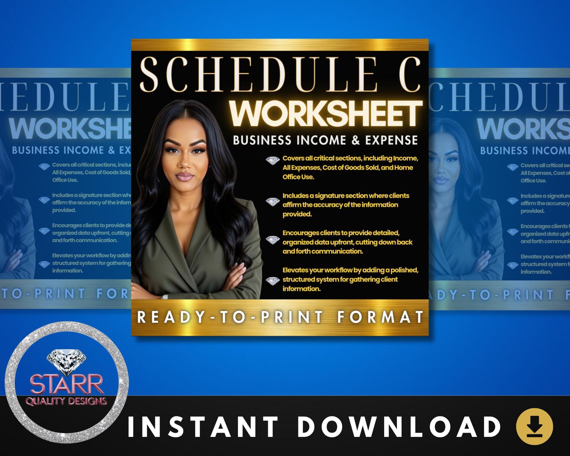 Schedule C Business Income and Expense Worksheet With Client Signature ...