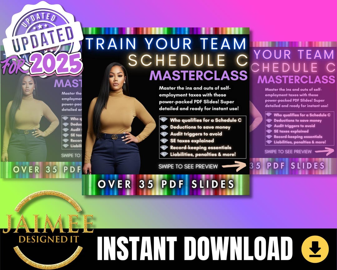 Schedule C Masterclass SLIDES, Teach Tax Students/ptin Holders, Self ...