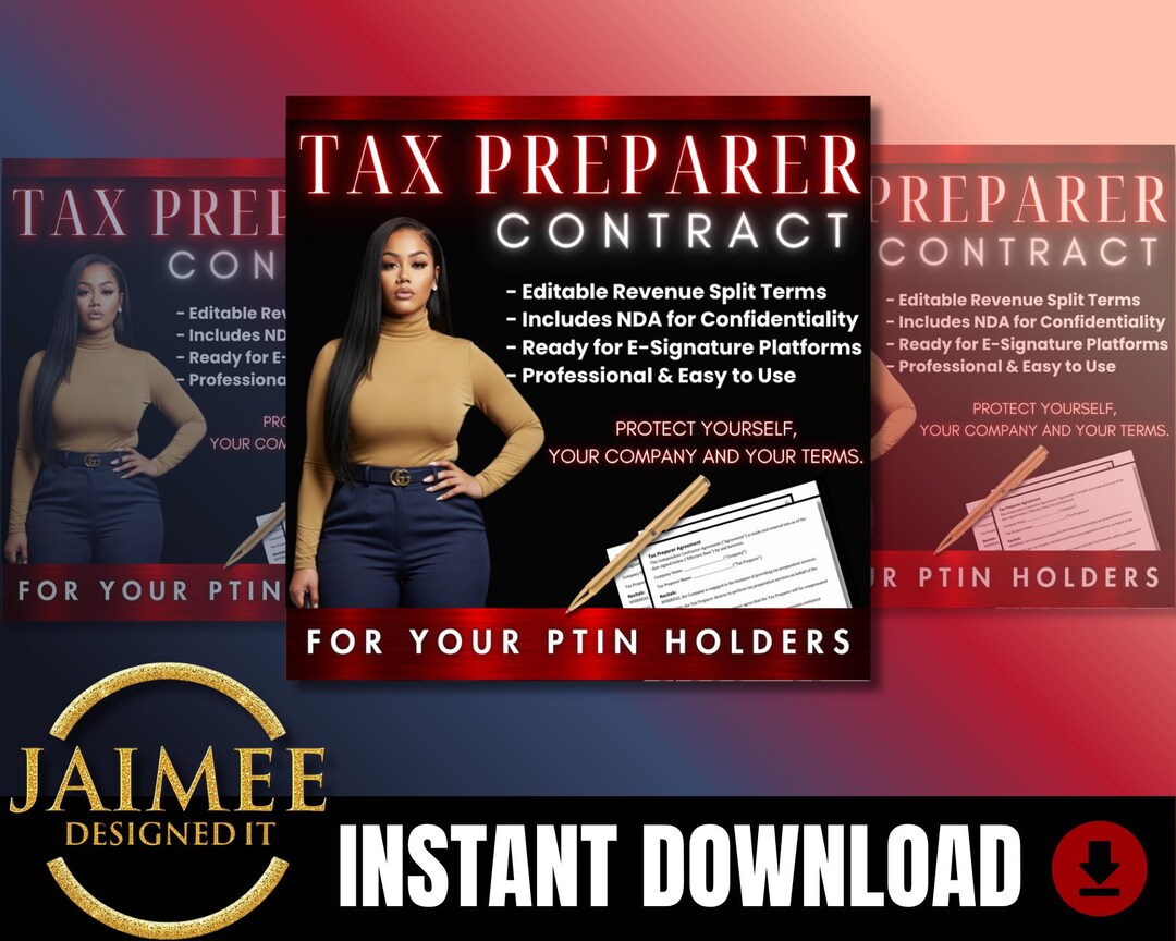 Tax Preparer Contract, PTIN Agreement, Tax Agents, Tax Preparer, Tax ...