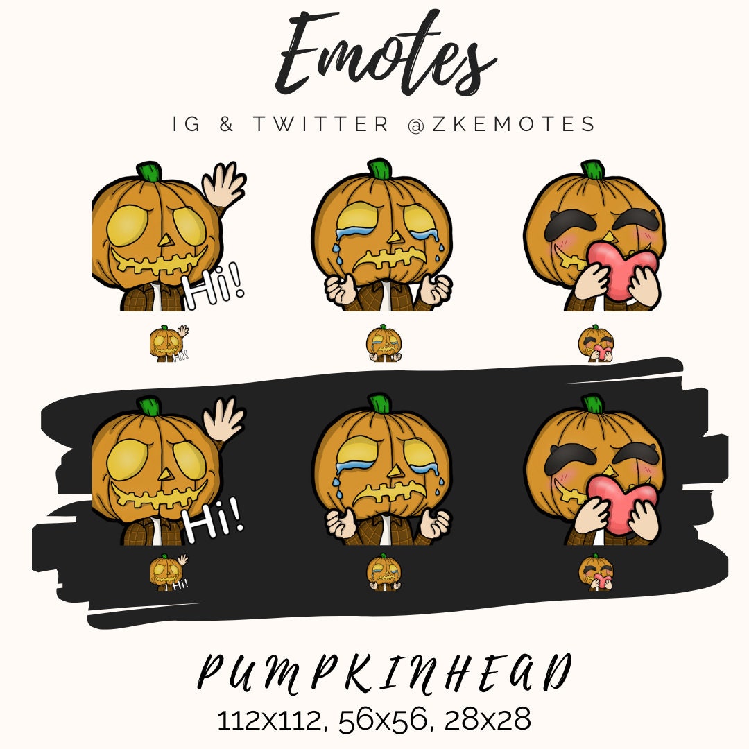 Pumpkinhead Twitch Emotes, Halloween Streamer Emojis (digital Download ...