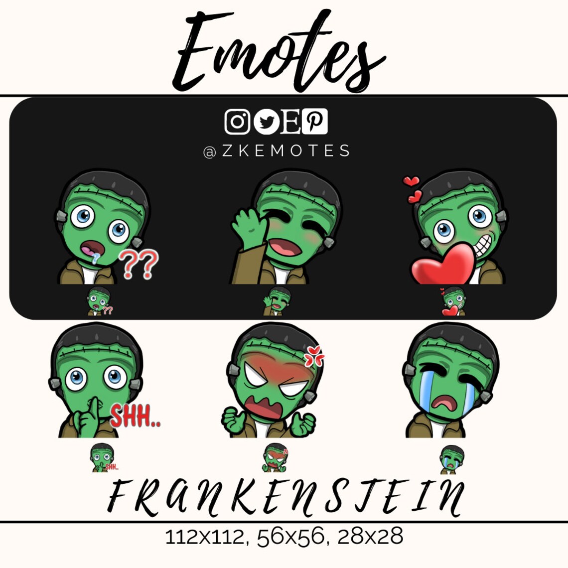 Frankenstein Twitch Emotes, Frankenstein Stickers, Frankenstein Emotes ...