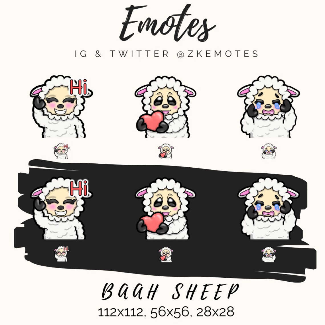 Sheep Emotes, Cute Sheep Emote, Twitch Emotes, Animal Emotes, Cute ...