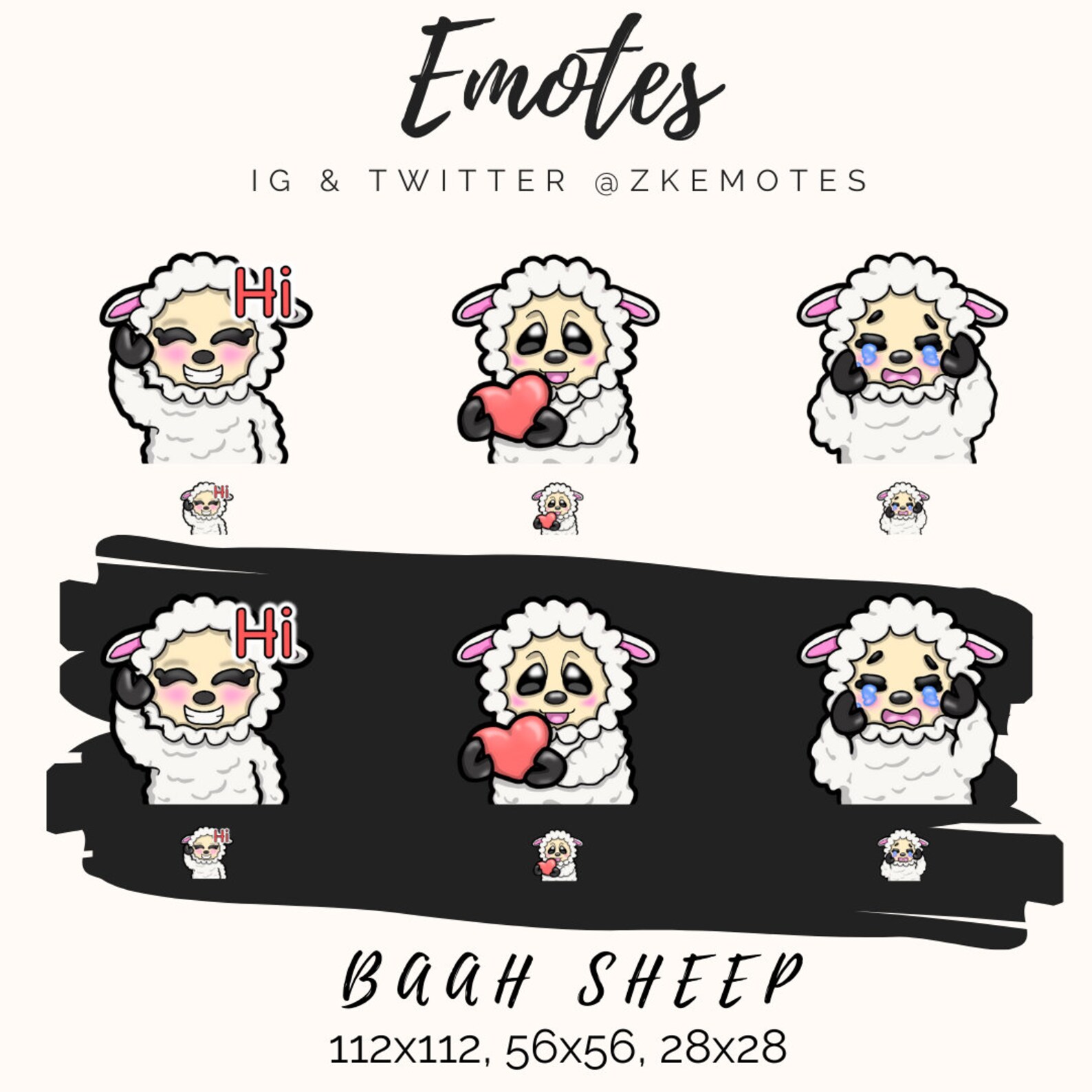 Sheep Emotes, Cute Sheep Emote, Twitch Emotes, Animal Emotes, Cute ...