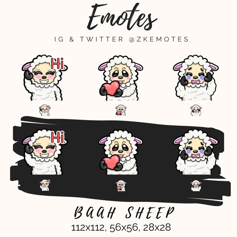 Cute Sheep Twitch Emotes, Animal Discord Emotes (digital Download) - Etsy