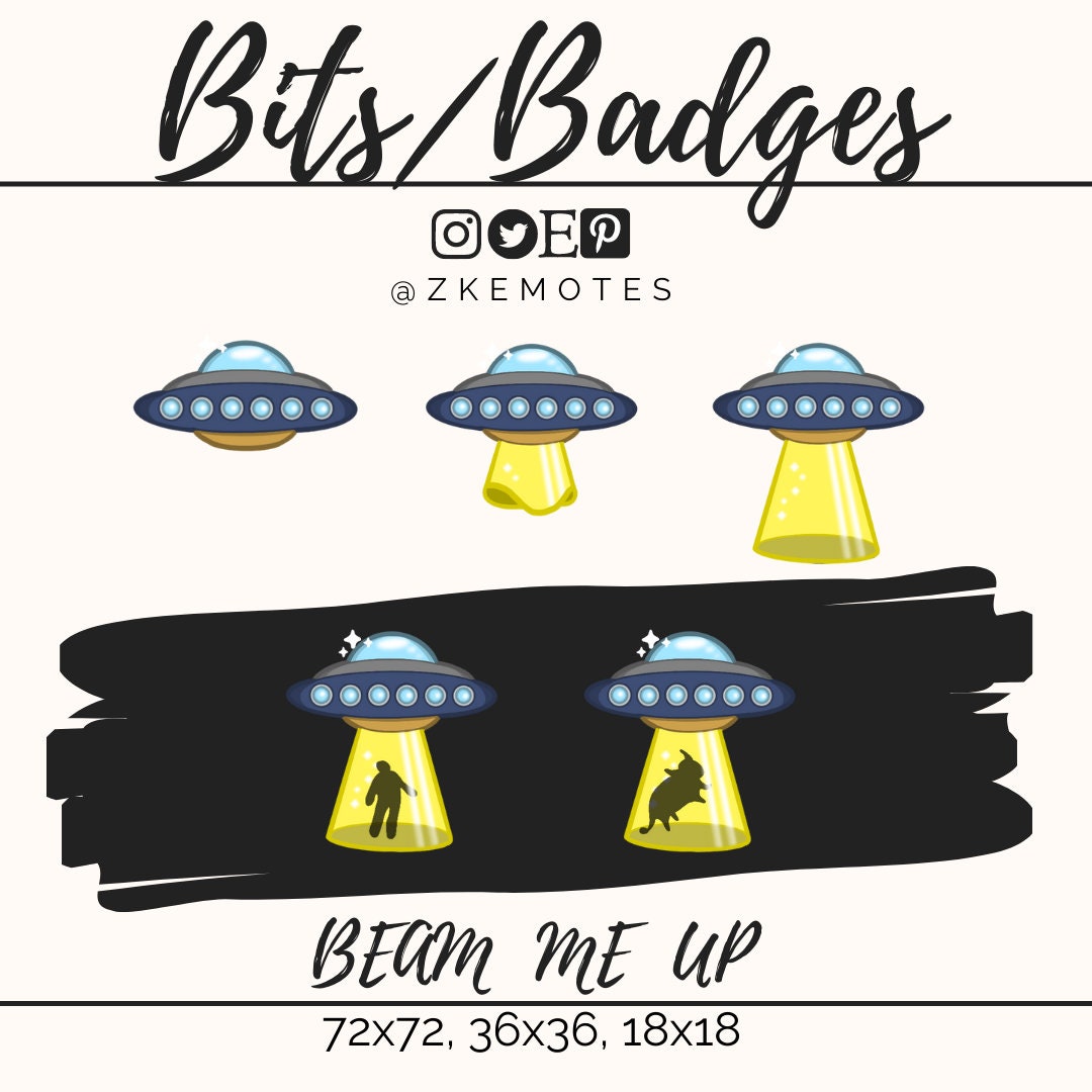 UFO Badges, Abduction Badges, Space Badges, Alien Badges, Twitch Badges ...