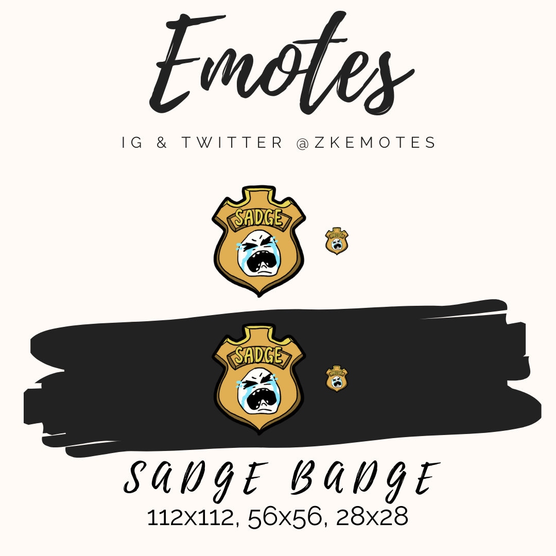 Sadge Badge Emote, Sadge Emote, Sad Rage Emote, Twitch Emote, Streamer ...