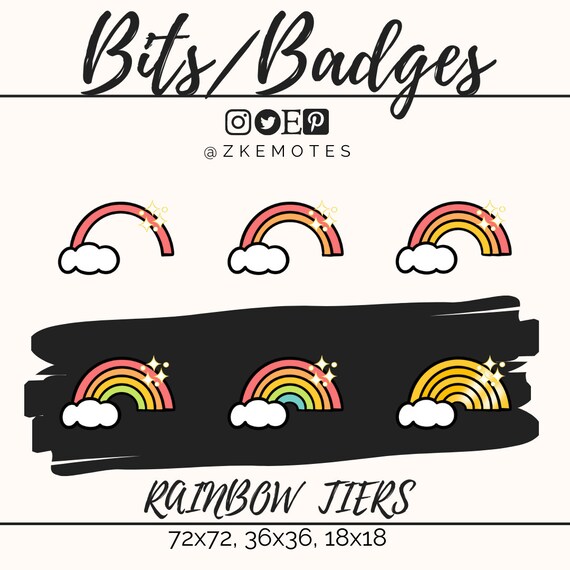 Rainbow Badges Twitch Sub Badges Sub Badges Bit Badges | Etsy