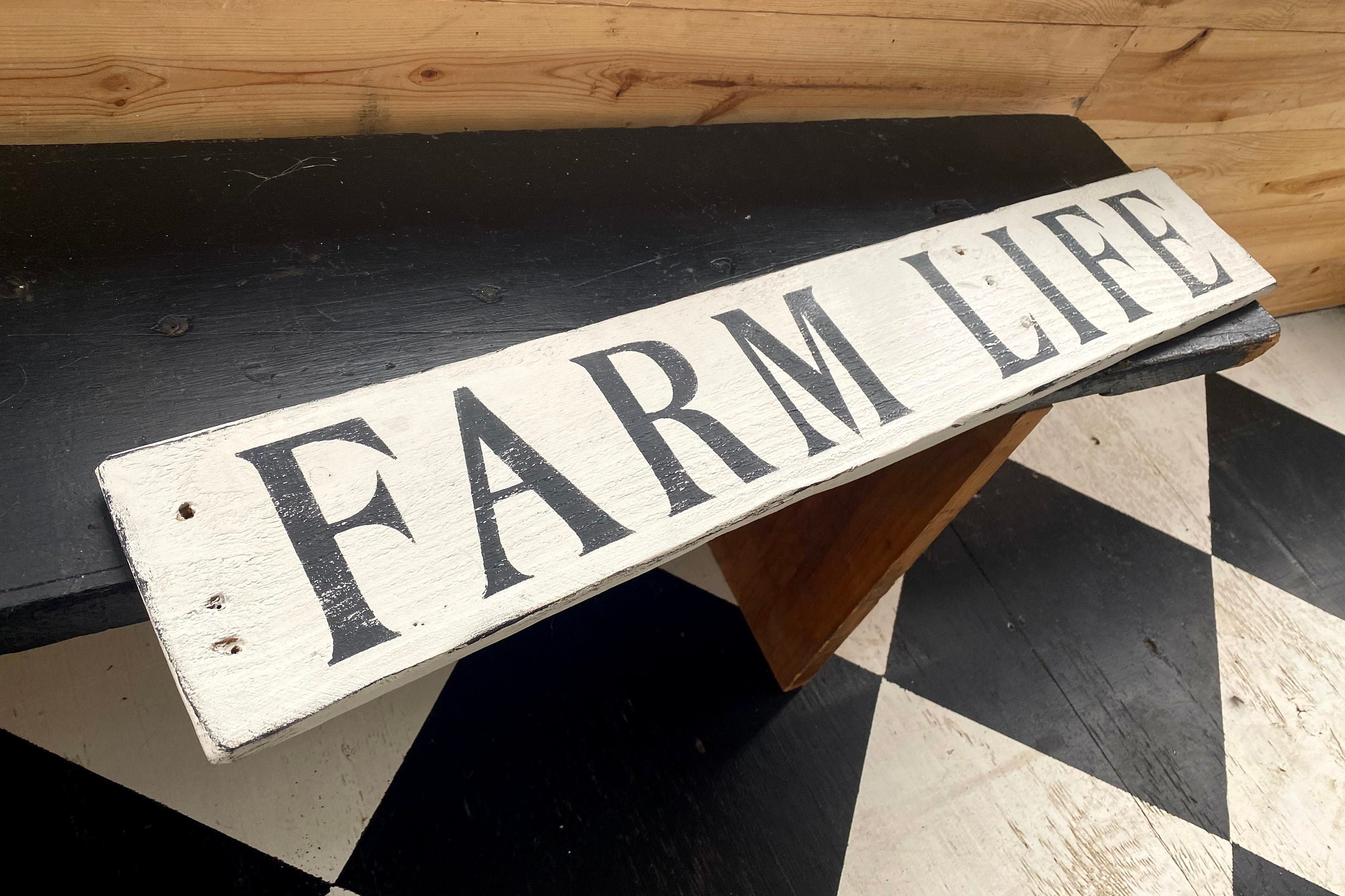 Farm Life Farmhouse Sign Farmhouse Style Sign Black and | Etsy