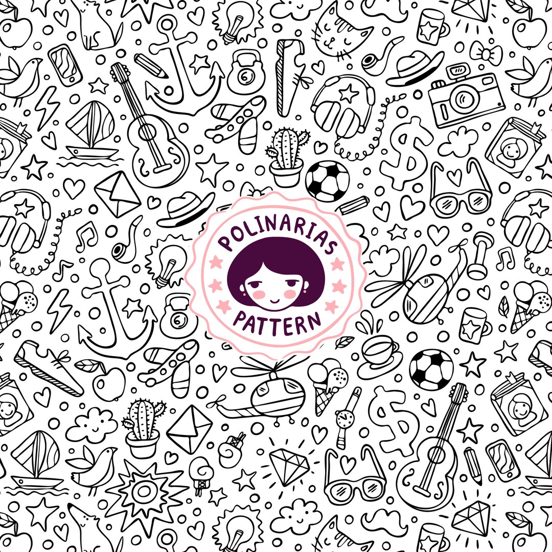 Cute Doodle Seamless Pattern - Kids Fabric Design - Etsy
