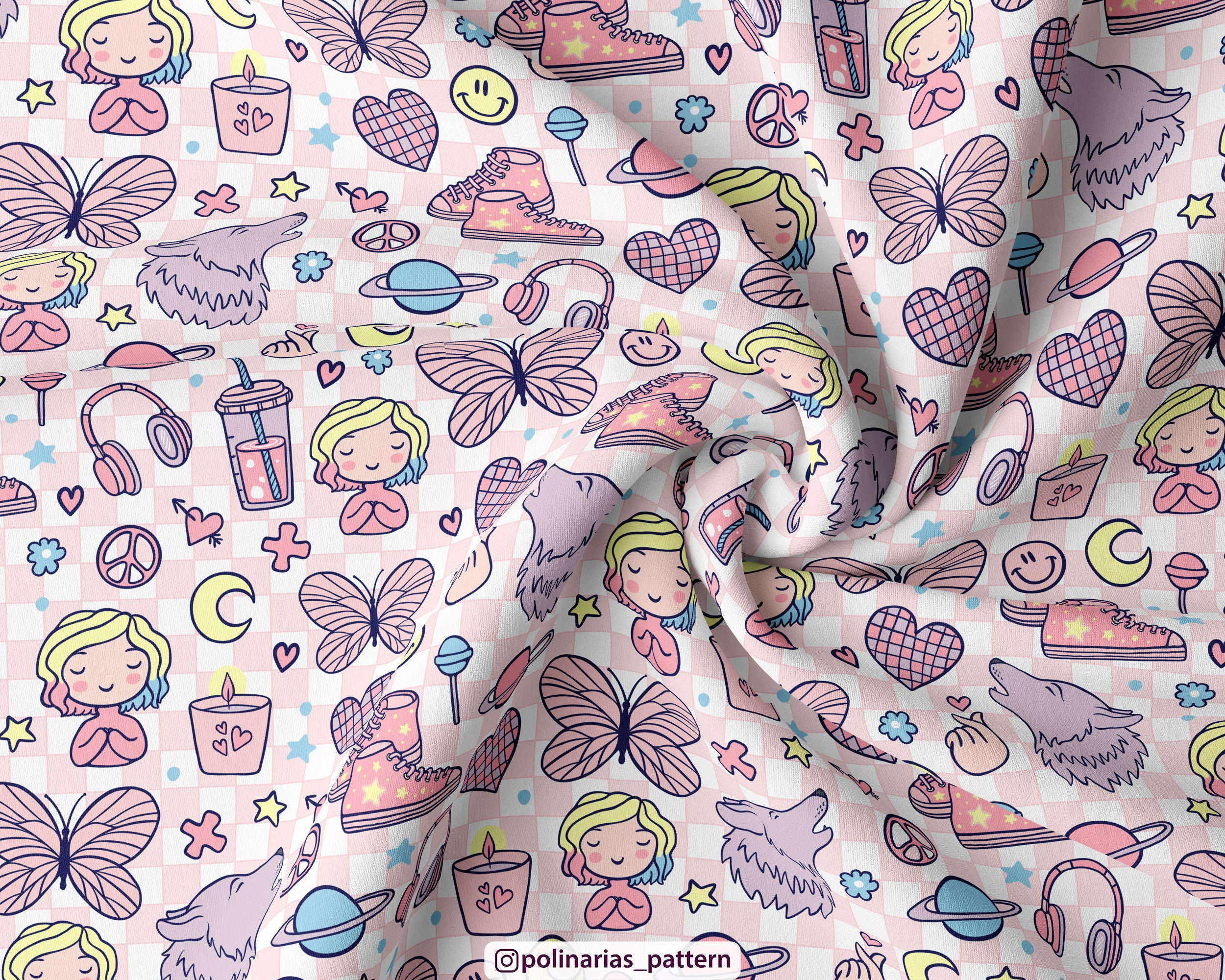 Enid Sinclair Inspired Seamless Pattern Wednesday Inspired Fabric ...