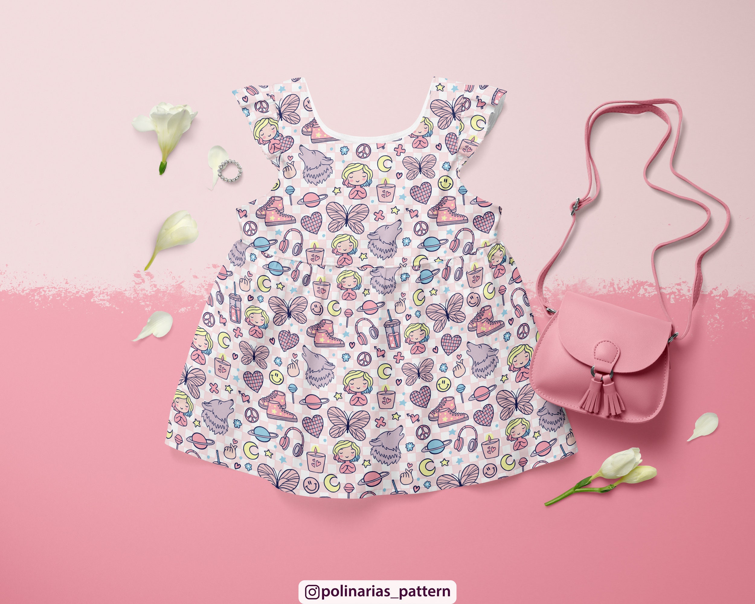 Enid Sinclair Inspired Seamless Pattern Wednesday Inspired Fabric ...