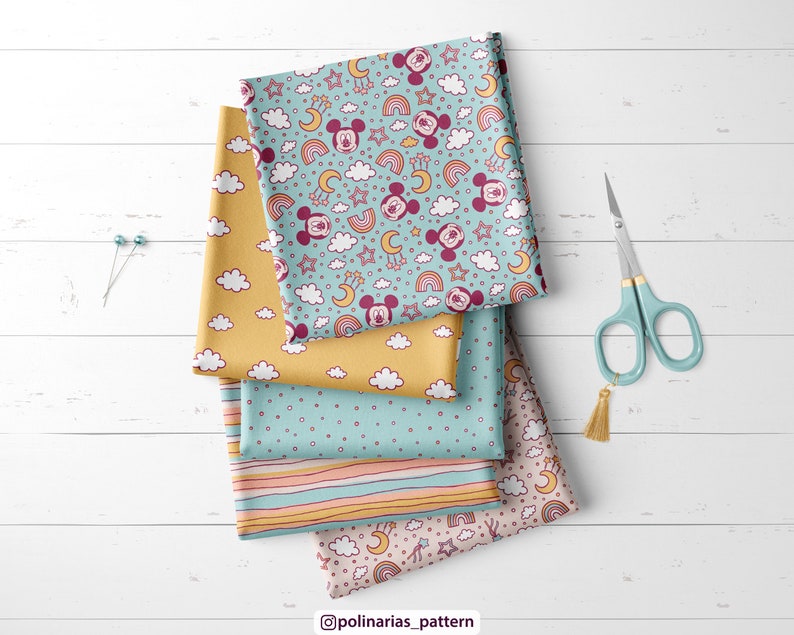 Good Night Boho Rainbow Seamless Pattern File Kids Fabric - Etsy