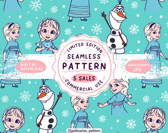 Elsa Seamless Pattern - Etsy