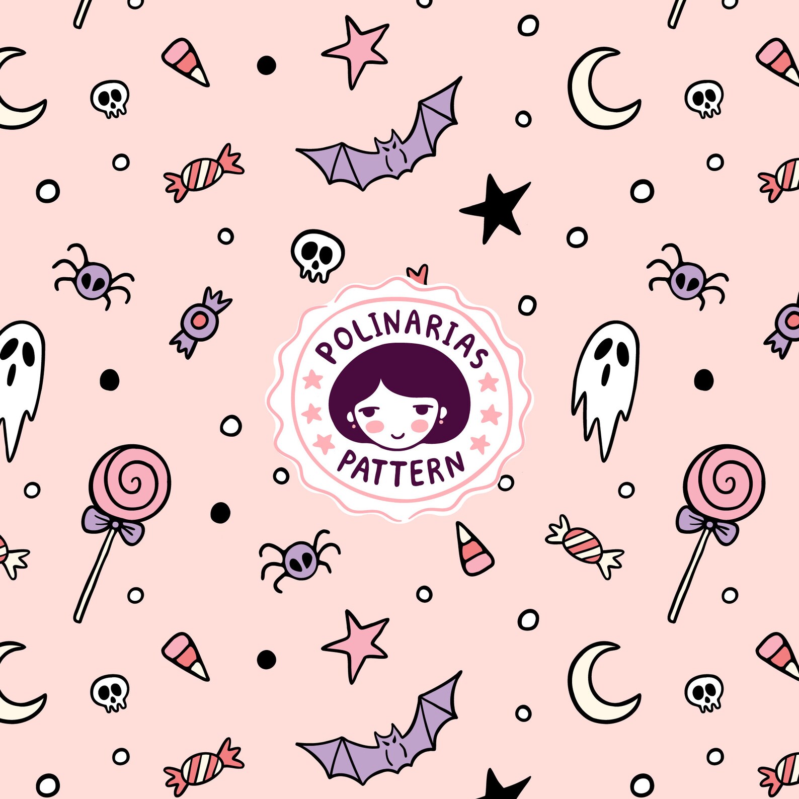 Pink Halloween Digital Paper, Cute Spooky Seamless File, Pastel ...