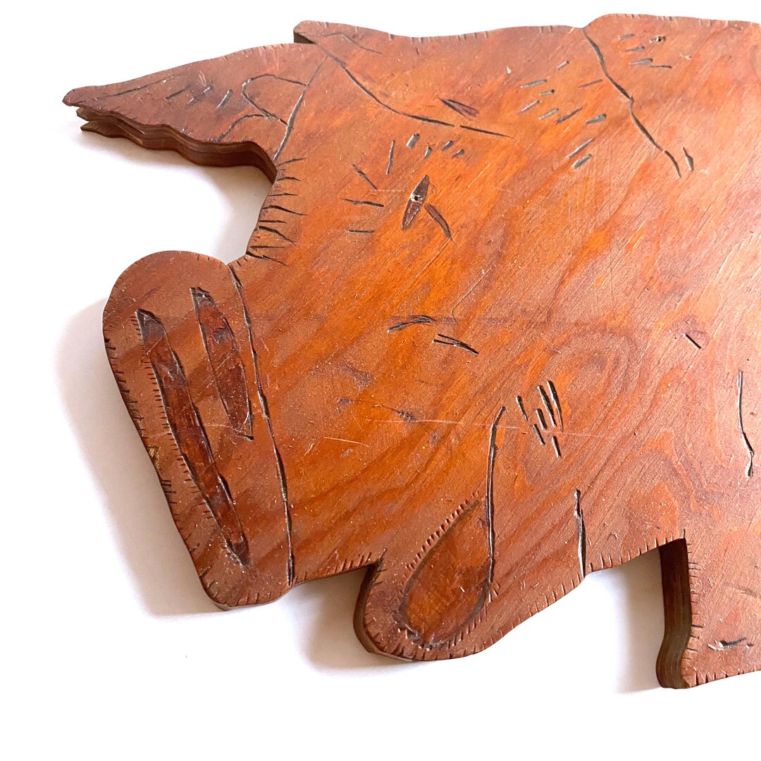 Wooden Folk Art Hog - Etsy