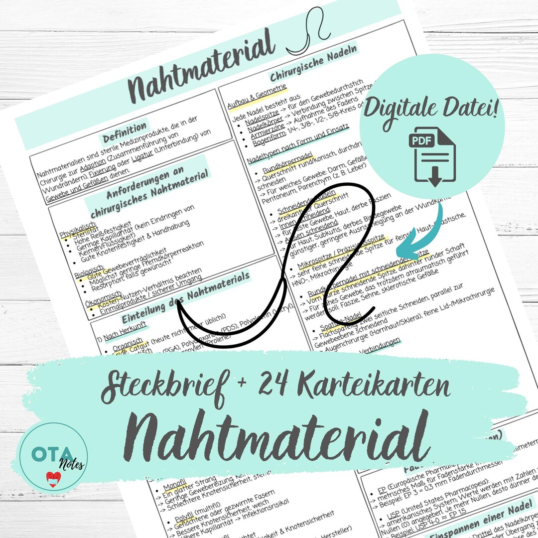 Suture Materials, Needles, and Stapling Systems: Study Notes & Index ...