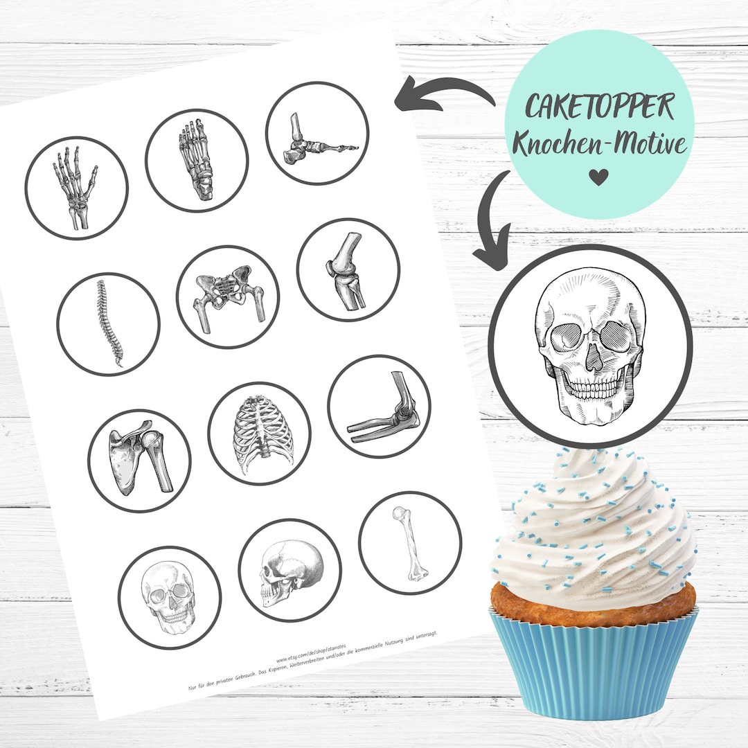 12 Cake Topper Bones Joints Anatomy Medicine OTA OP Care Doctor Nurse ...