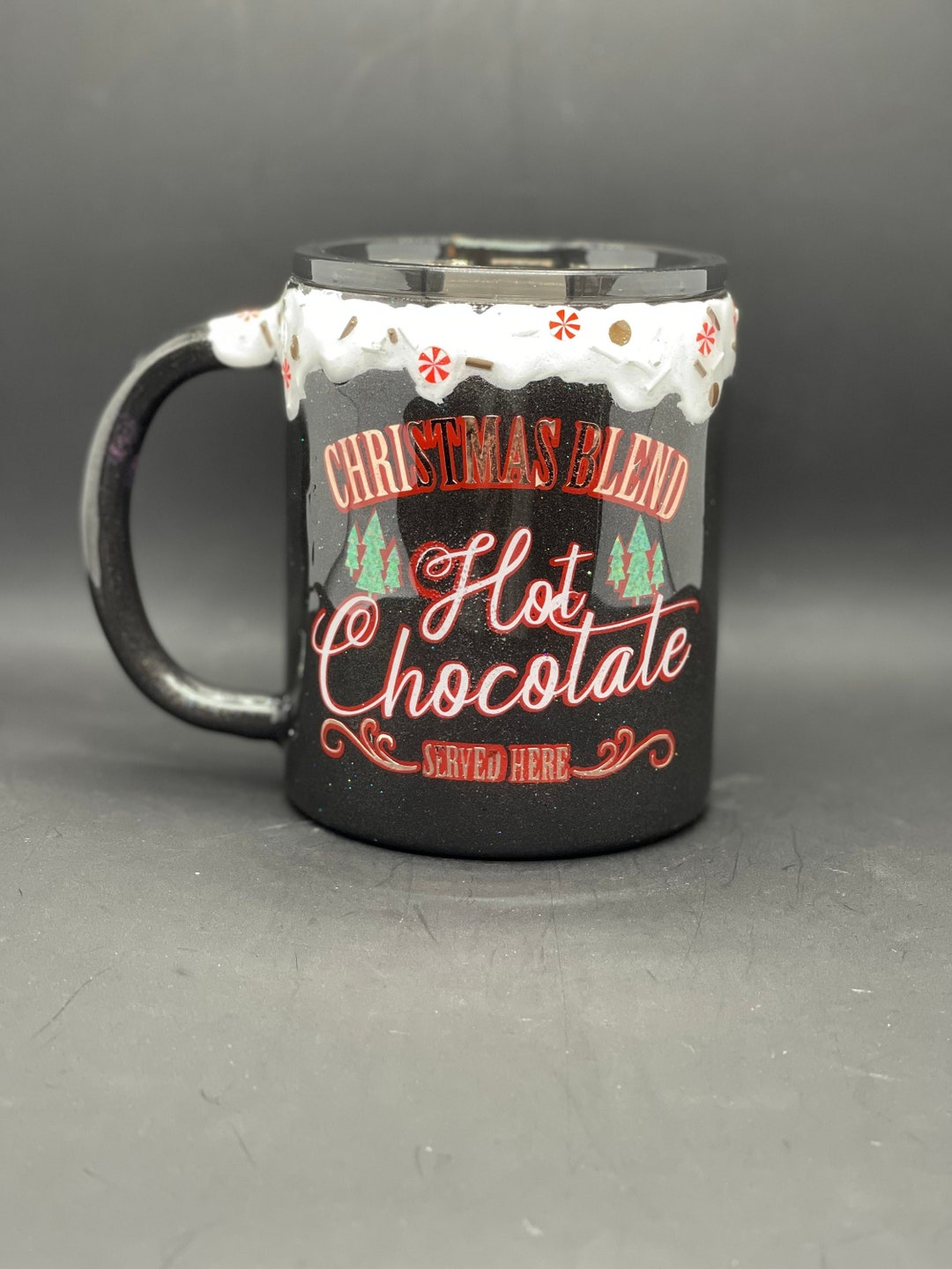 Christmas Blend Hot Chocolate Coffee Cup Mug Glitter Eoxy - Etsy