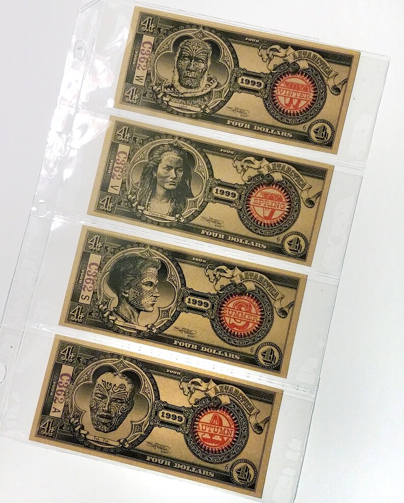 Fantasy Currency - Antarctica Dream-dollars 4 Dollar Mint Set ...