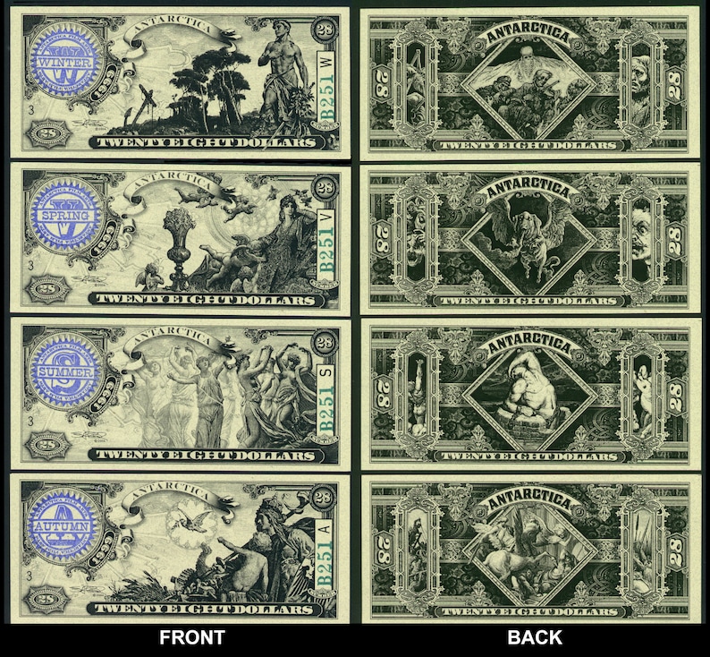 Fantasy Currency - Antarctica Dream-dollars 28 Dollar Mint Set ...