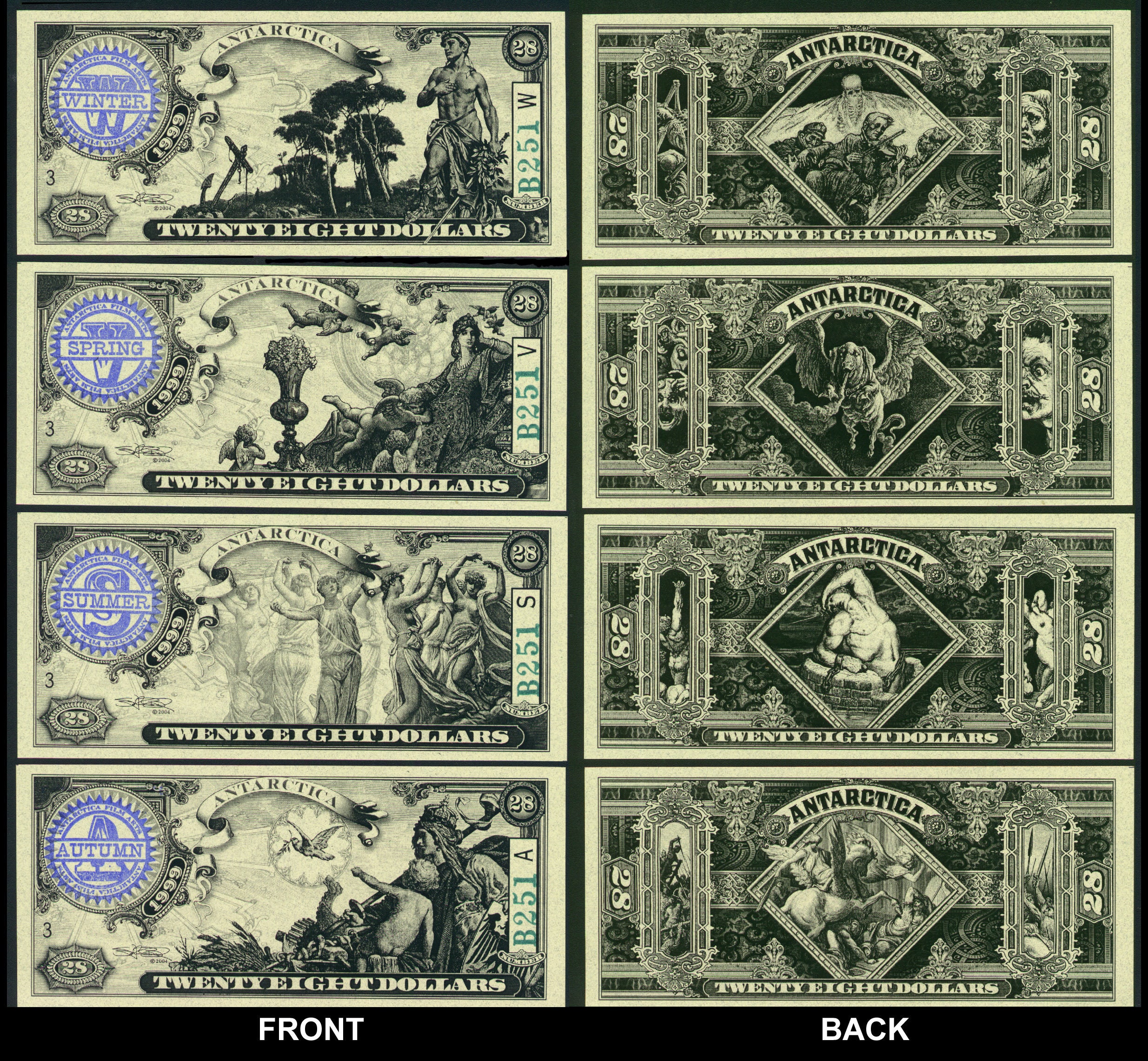 Fantasy Currency - Antarctica Dream-dollars 28 Dollar Mint Set ...