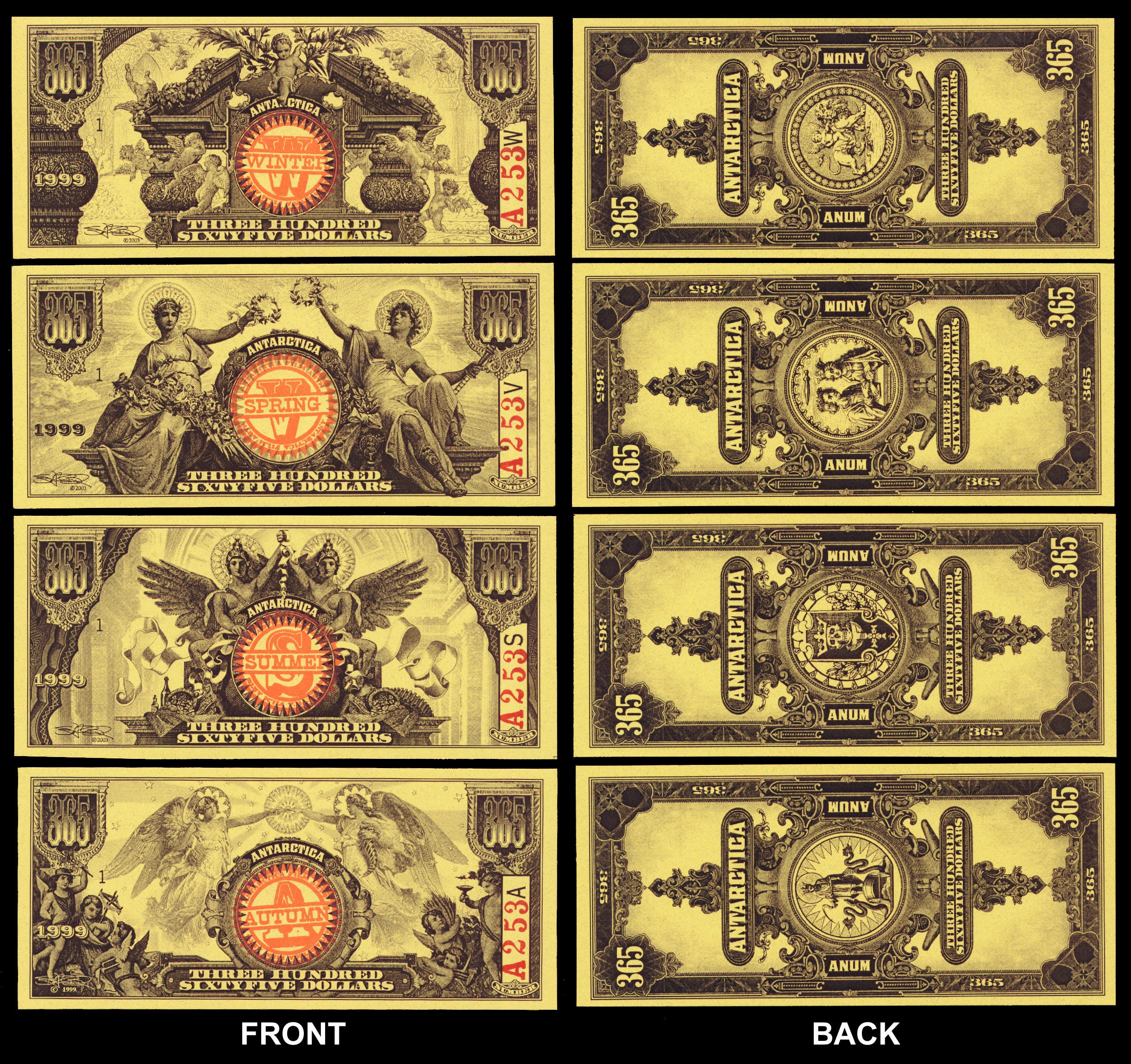 Fantasy Currency - Antarctica Dream-dollars 365 Dollar Mint Set ...