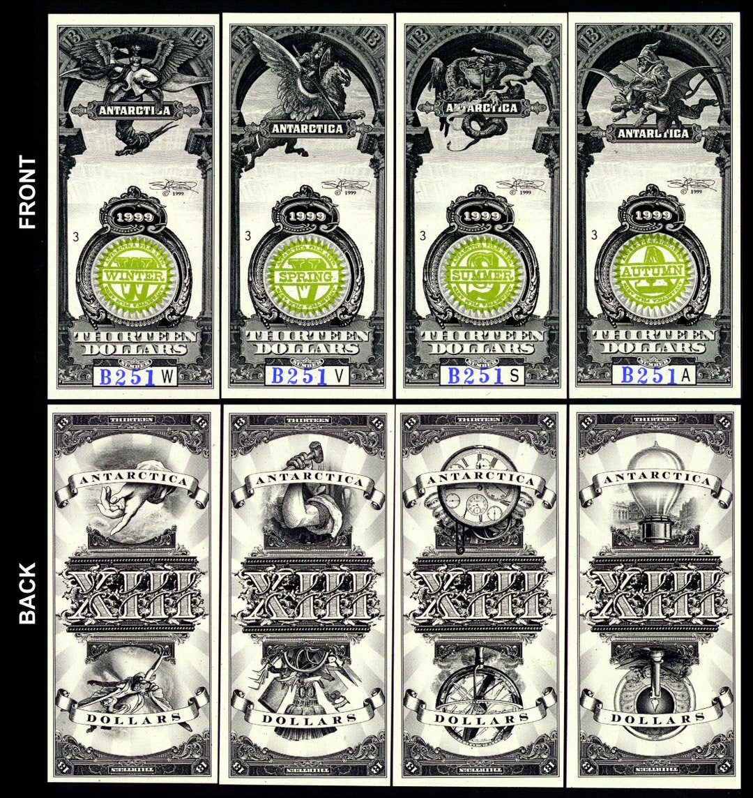 Fantasy Currency - Antarctica Dream-dollars 13 Dollar Mint Set ...