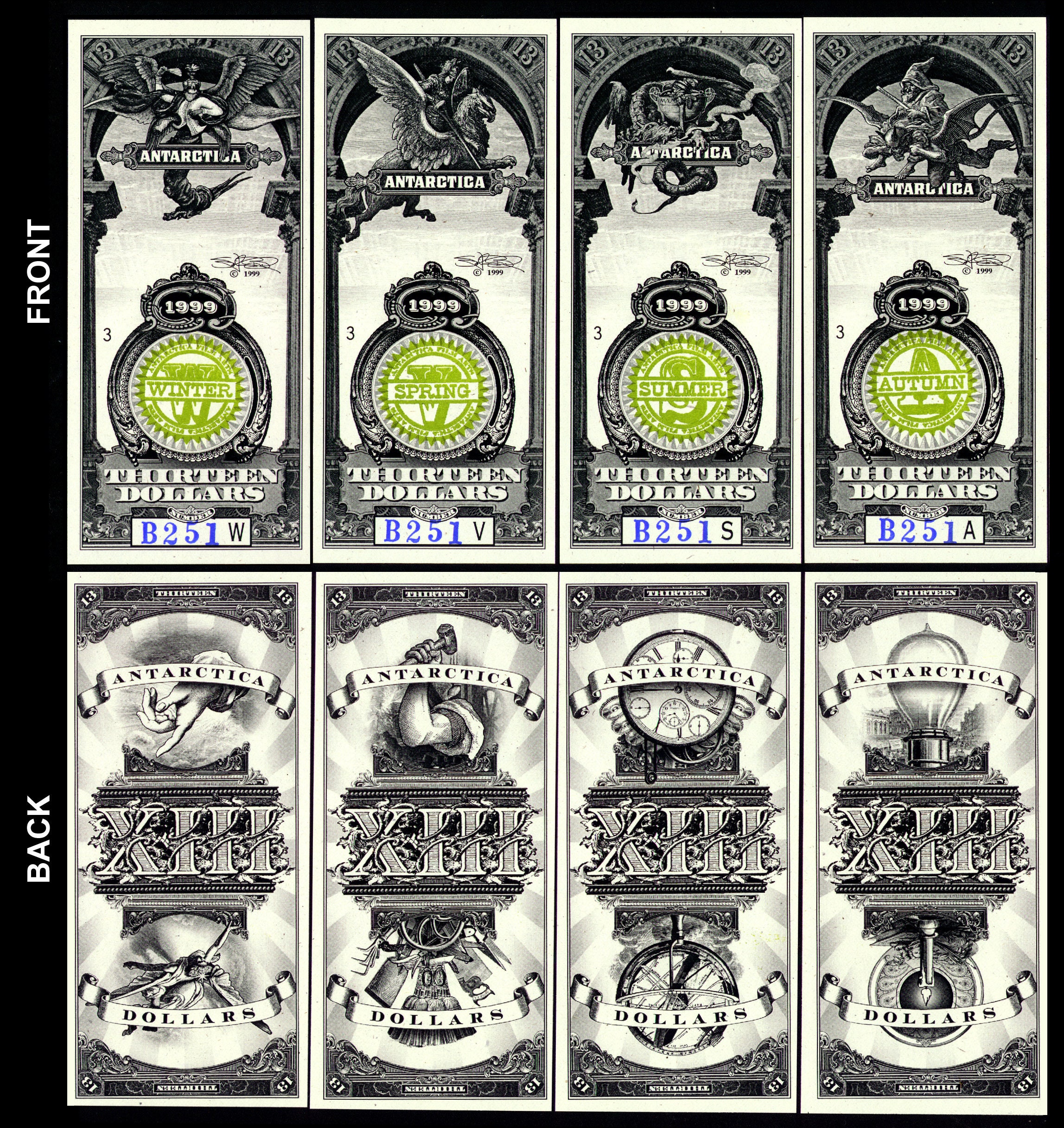 Fantasy Currency - Antarctica Dream-dollars 13 Dollar Mint Set ...