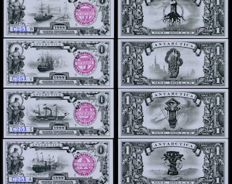 Fantasy Currency Antarctica Dream-dollars 4 Dollar Mint Set - Etsy