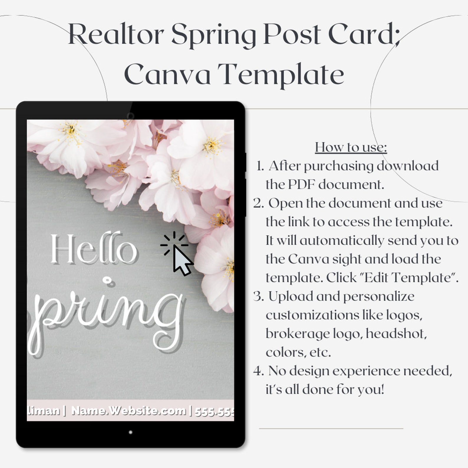 Spring Post Card, Real Estate Post Card TEMPLATE, Modern Real Estate ...